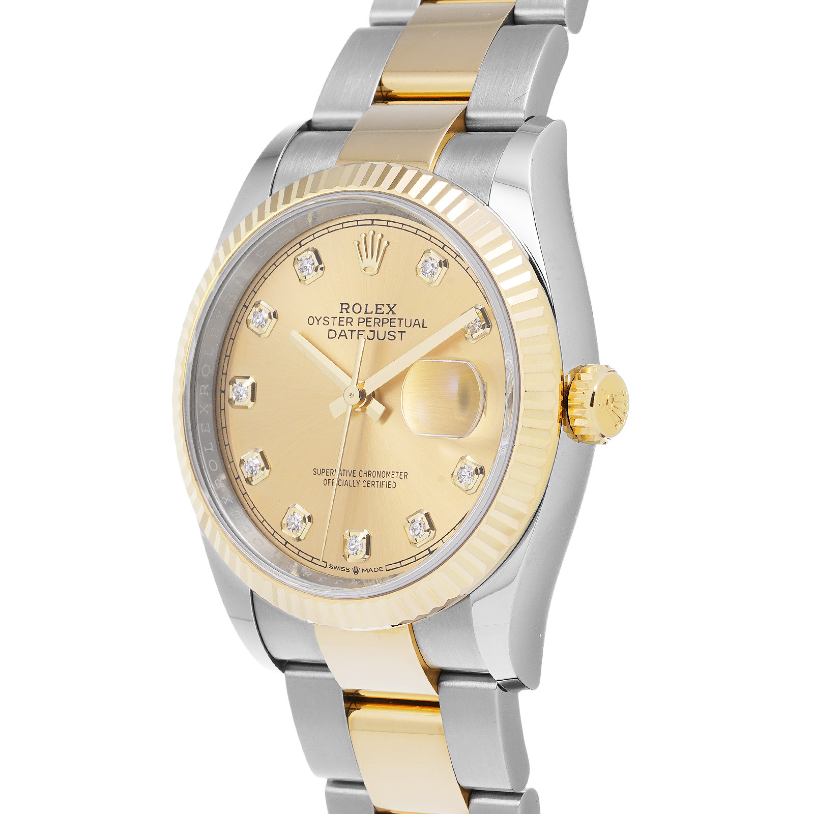 デイトジャスト 36 126233G ランダムシリアル シャンパン/ダイヤモンド ロレックス ROLEX メンズ 【中古】: 時計 ...
